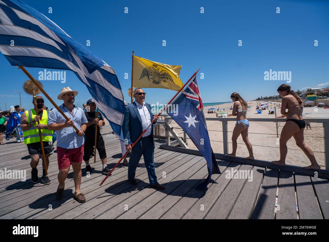 Adelaide, Australia. 8 January 2023 .Greek orthodox community carry the ...