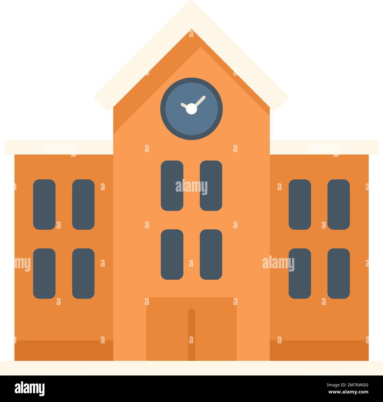 School building icon flat vector. Exam test. Paper check isolated Stock ...