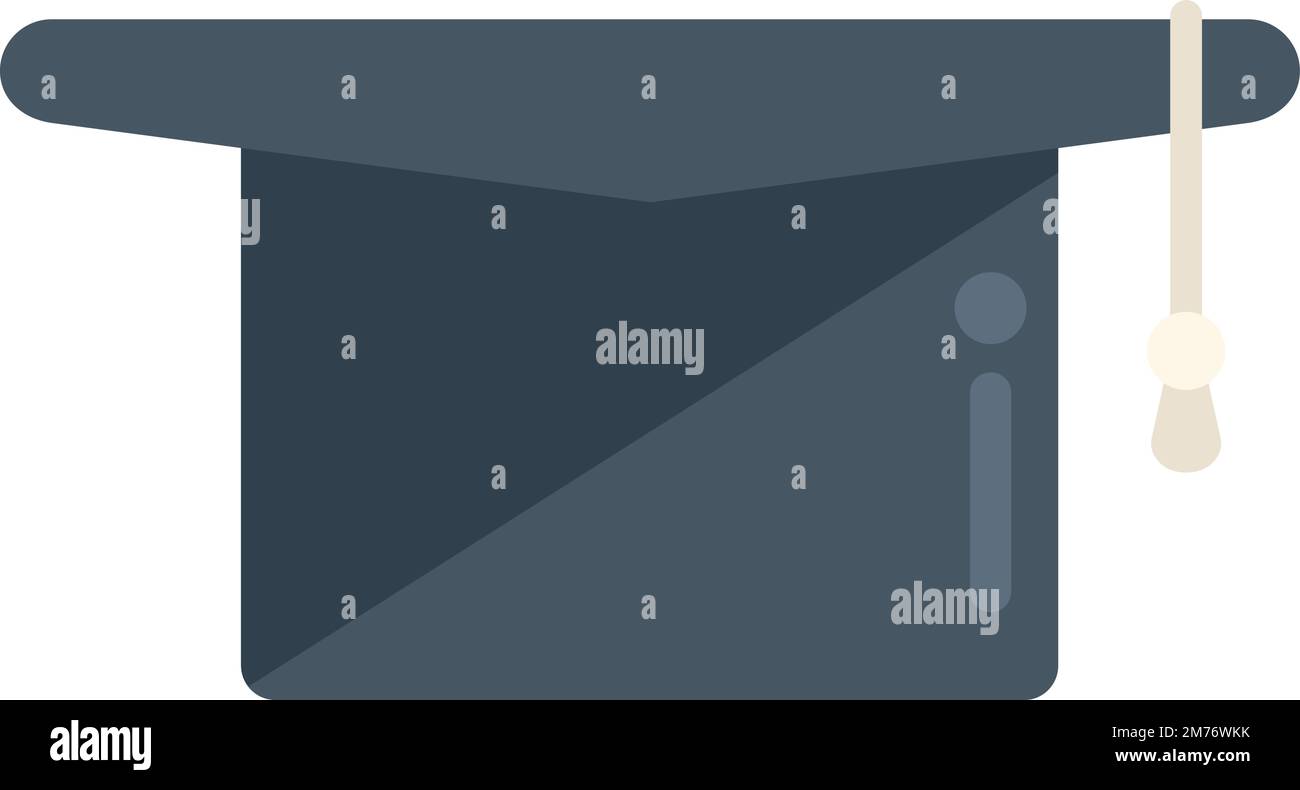 Graduation hat icon flat vector. Test exam. Mark sheet isolated Stock ...