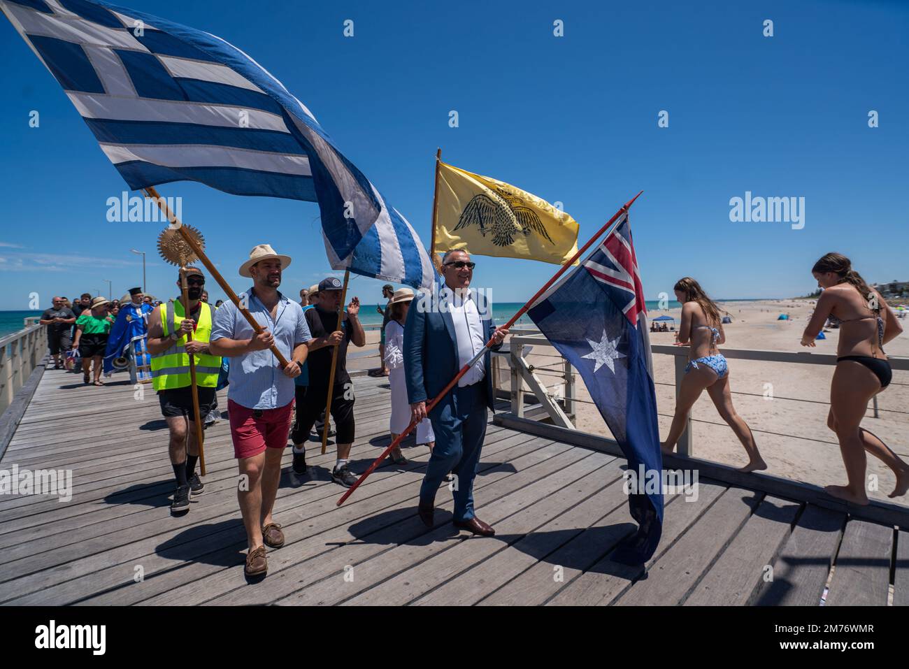 Adelaide, Australia. 8 January 2023 .Greek orthodox community carry the ...
