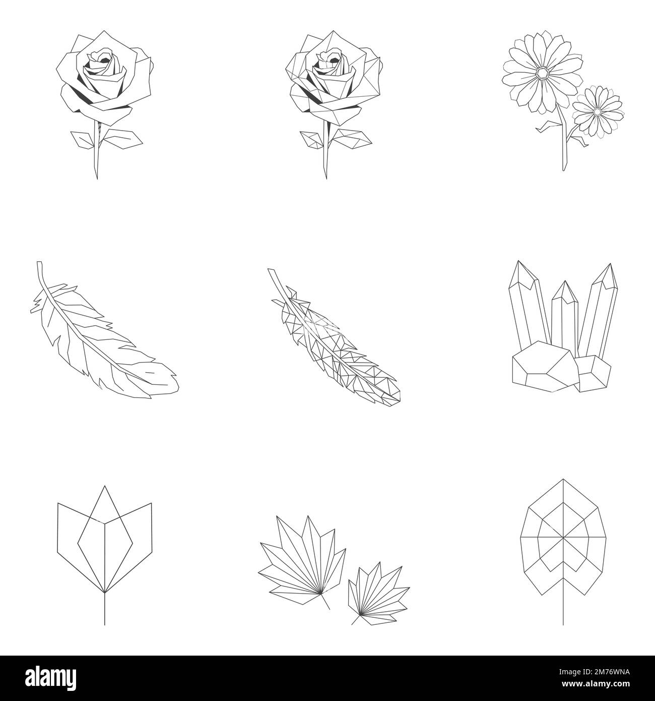 Set of nature linear illustration Stock Vector Image & Art - Alamy
