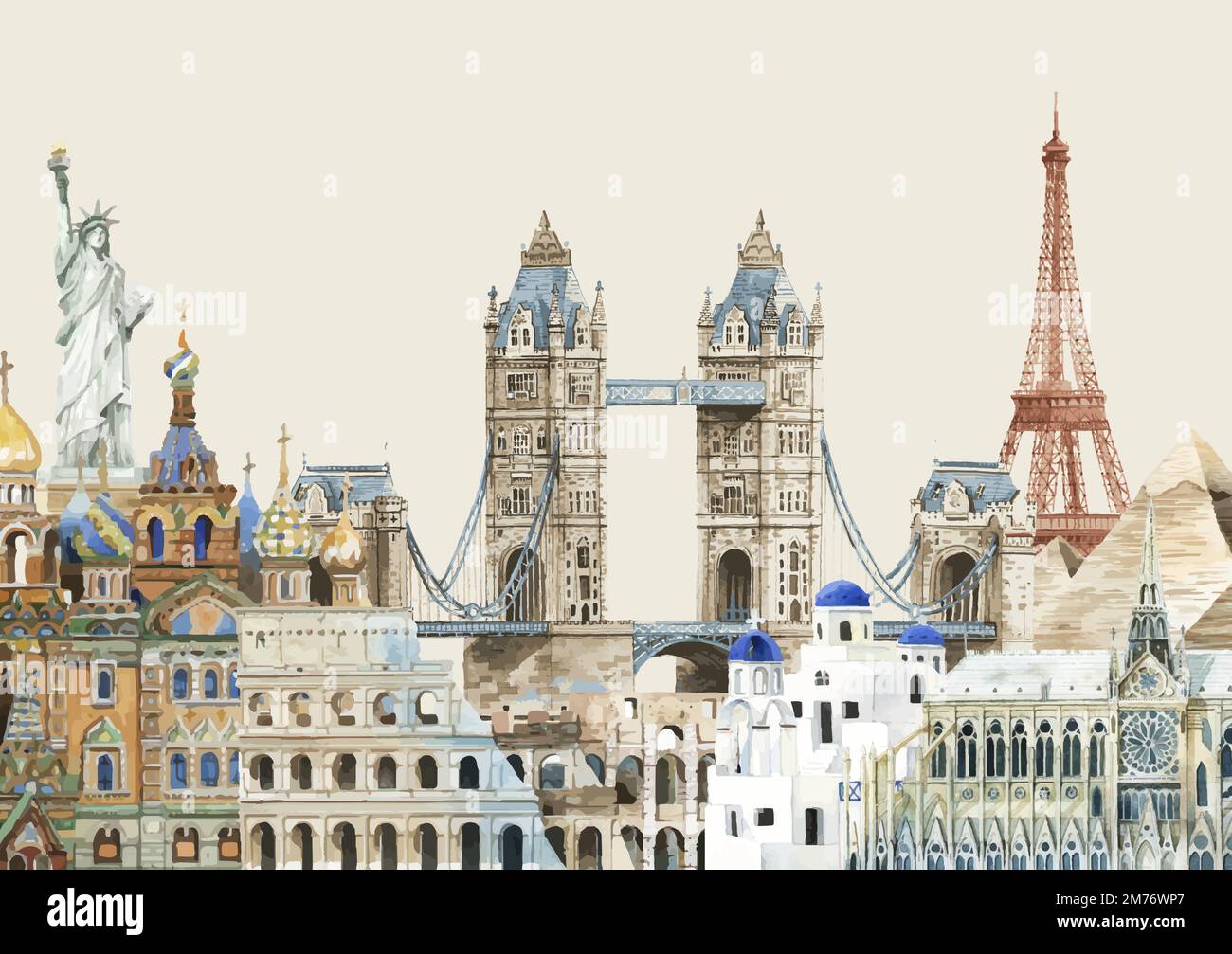 Set of famous landmark vectors Stock Vector Image & Art - Alamy