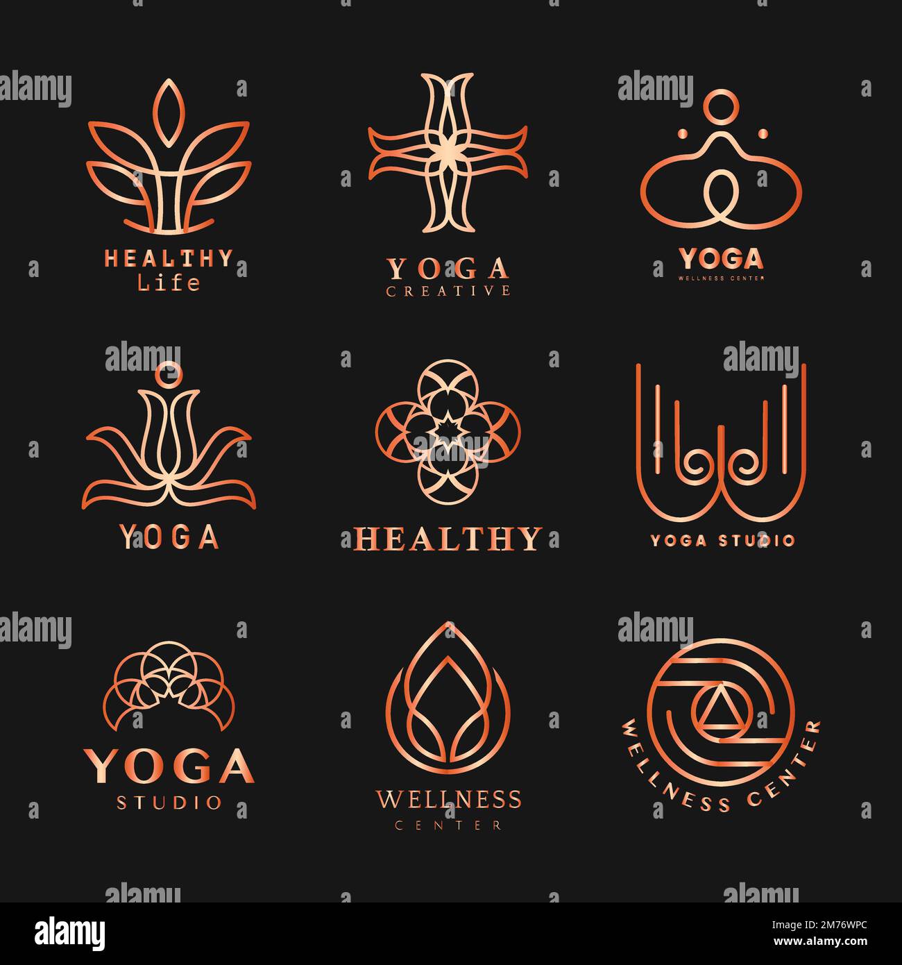 Simple yoga logo icon Stock Vector Images - Alamy