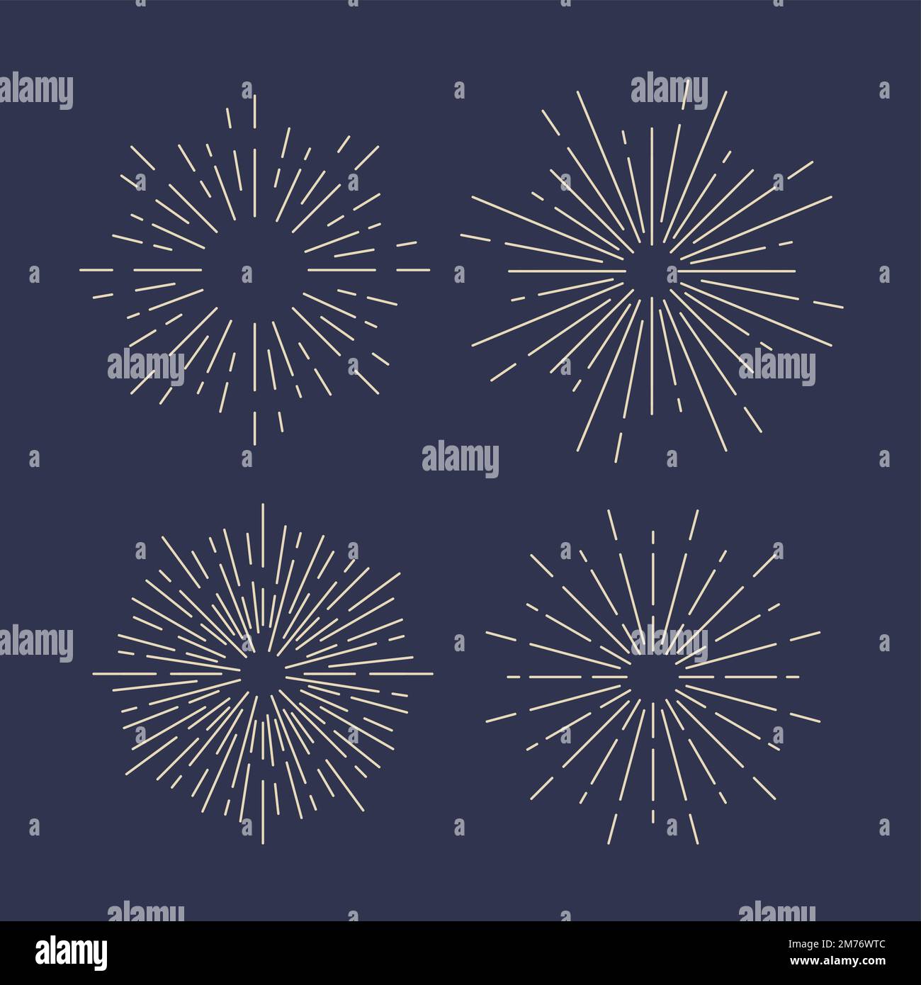 Sunburst vector set on blue Stock Vector Image & Art - Alamy