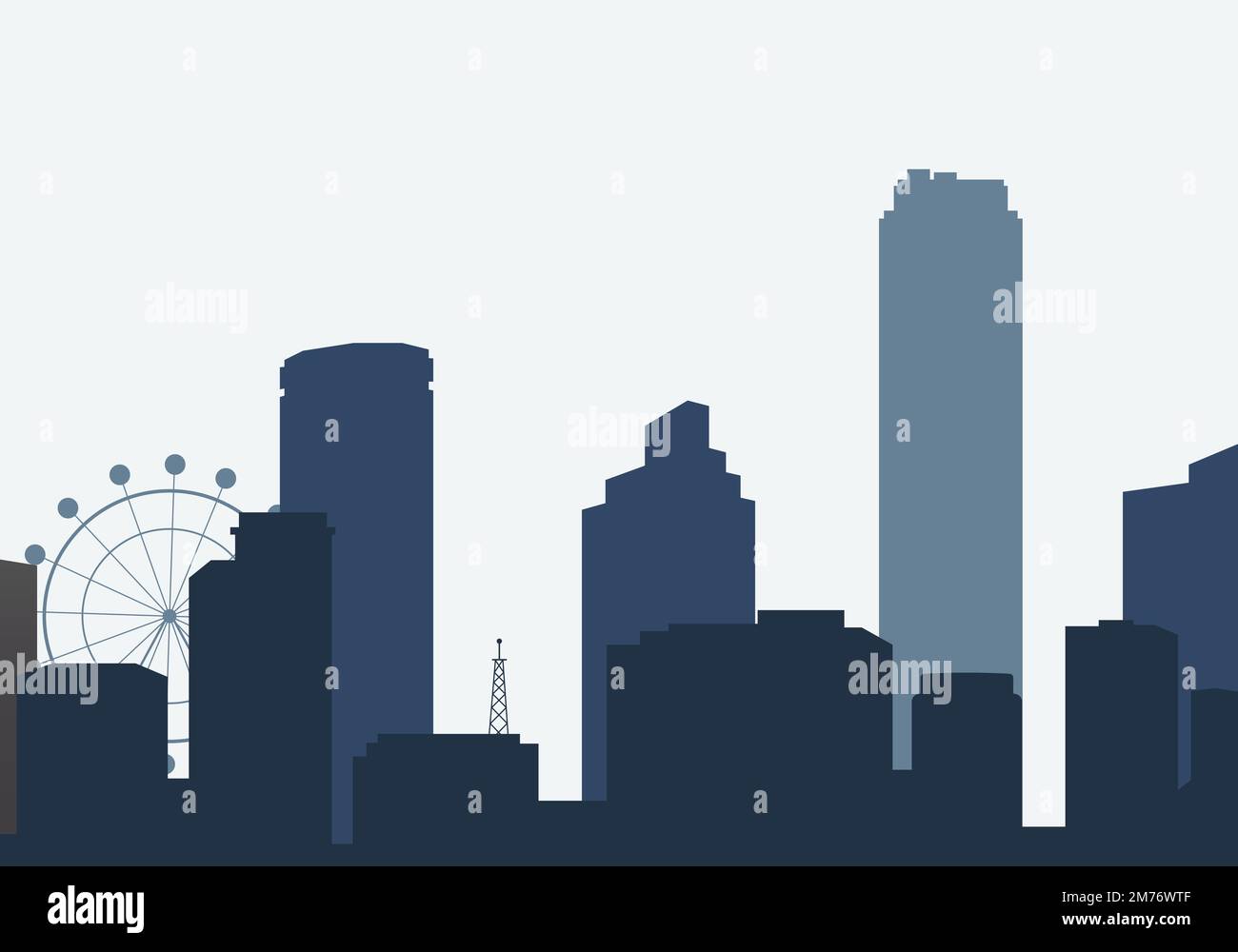Blue silhouette cityscape background vector Stock Vector Image & Art ...