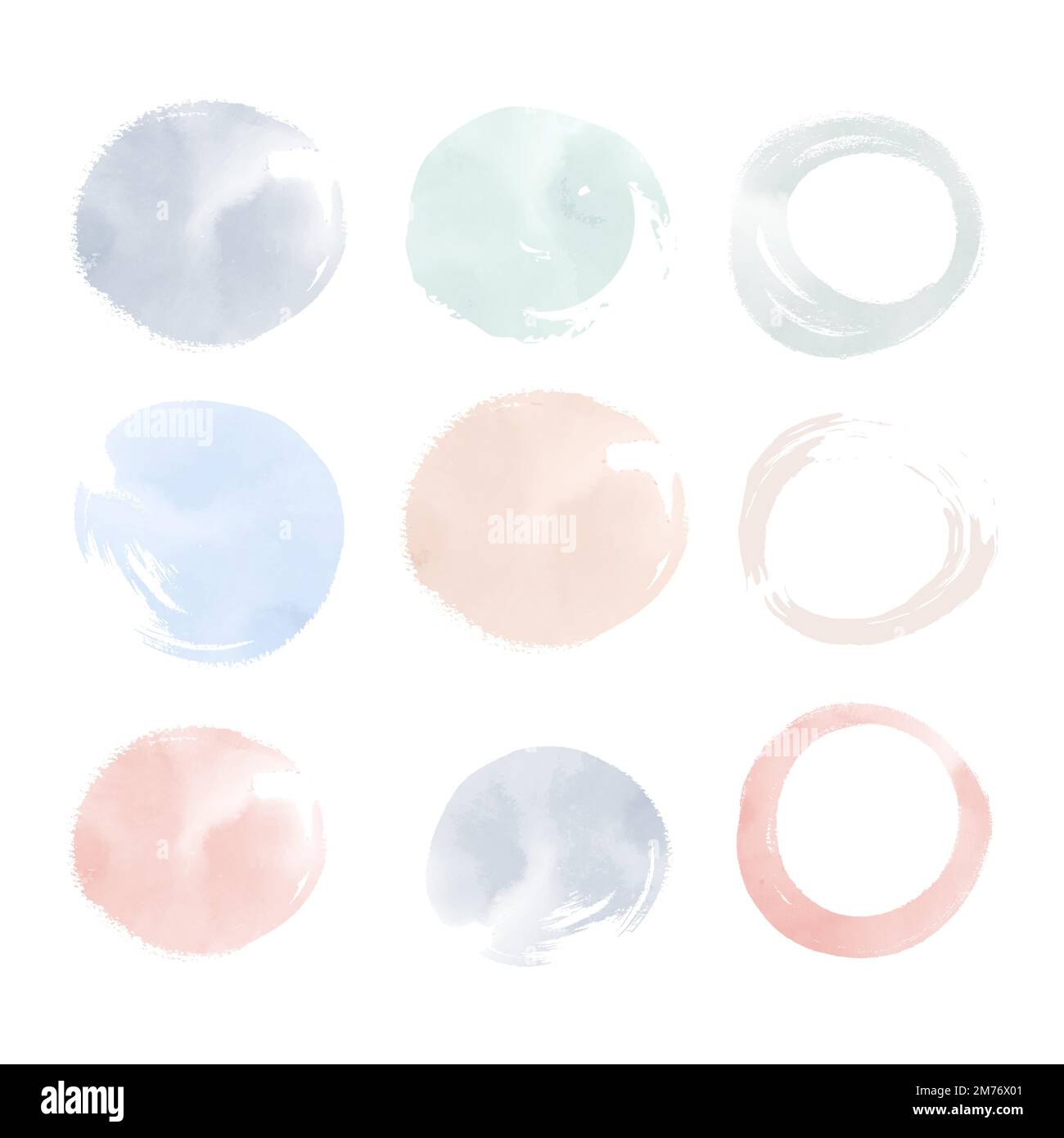 Round pastel watercolor elements vector Stock Vector Image & Art - Alamy