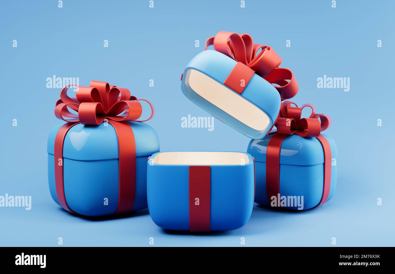 Gift box with cartoon style, 3d rendering. Digital drawing Stock Photo ...