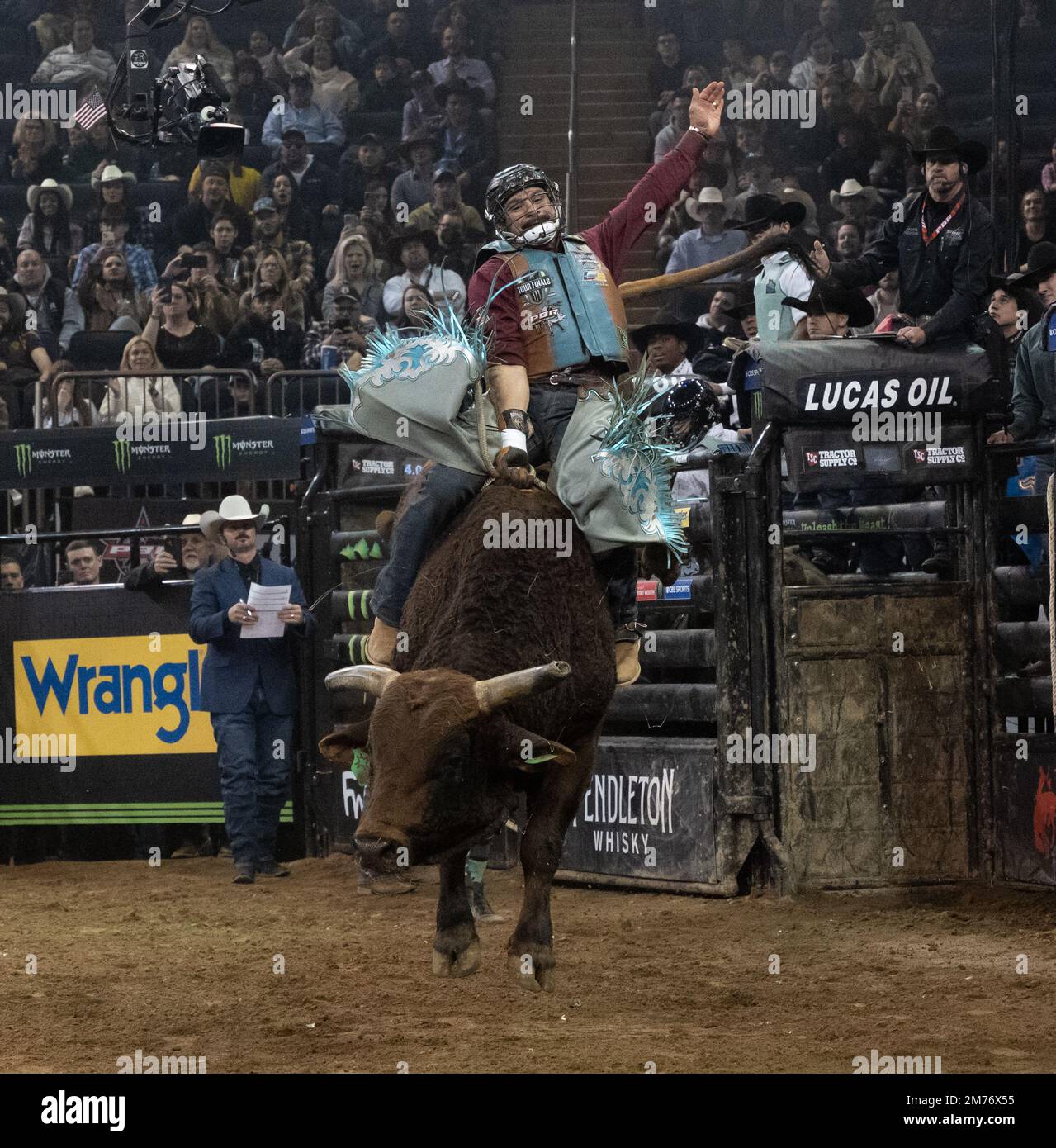 New York, New York, USA. 7th Jan, 2023. Professional bull rider EDNEI ...