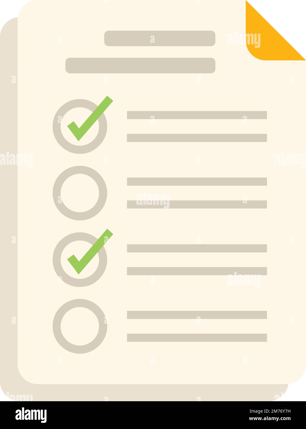 Paper mark test icon flat vector. Exam answer. Form sheet isolated ...