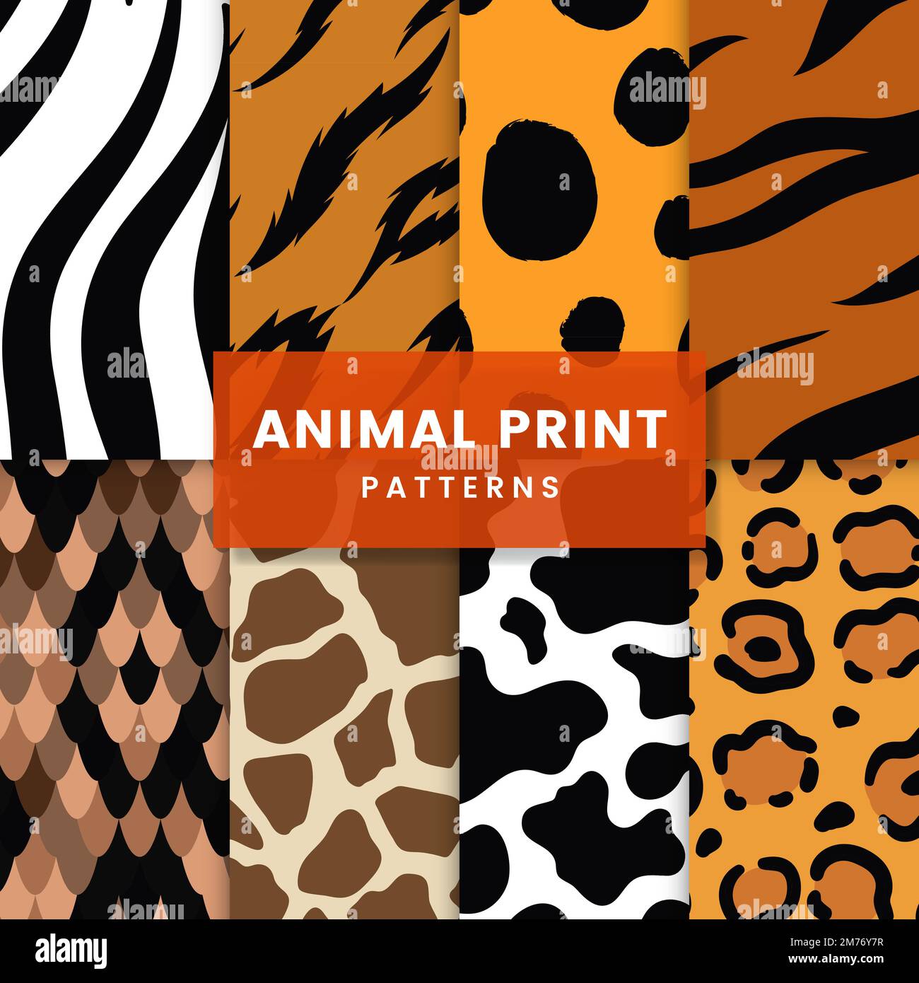 Set of seamless animal print pattern vectors Stock Vector Image & Art ...