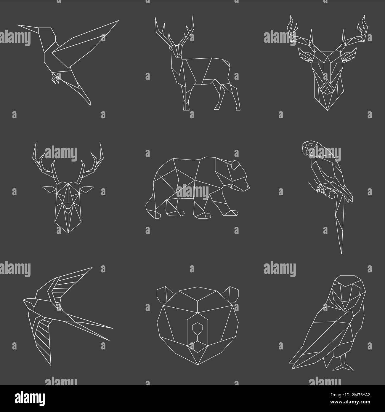 Set of animal linear illustrations Stock Vector Image & Art - Alamy