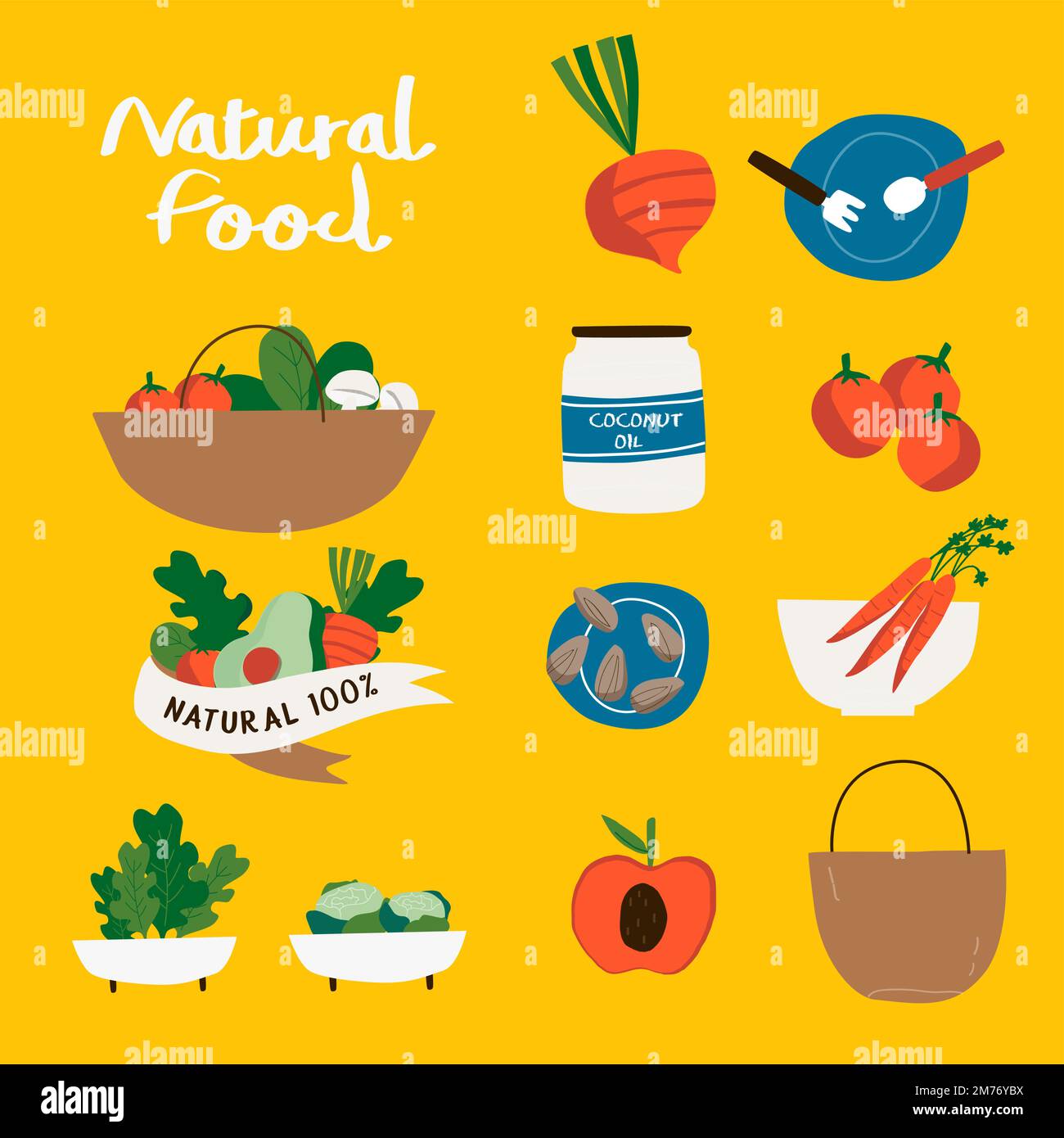 Set of natural and organic food badges vector Stock Vector Image & Art ...