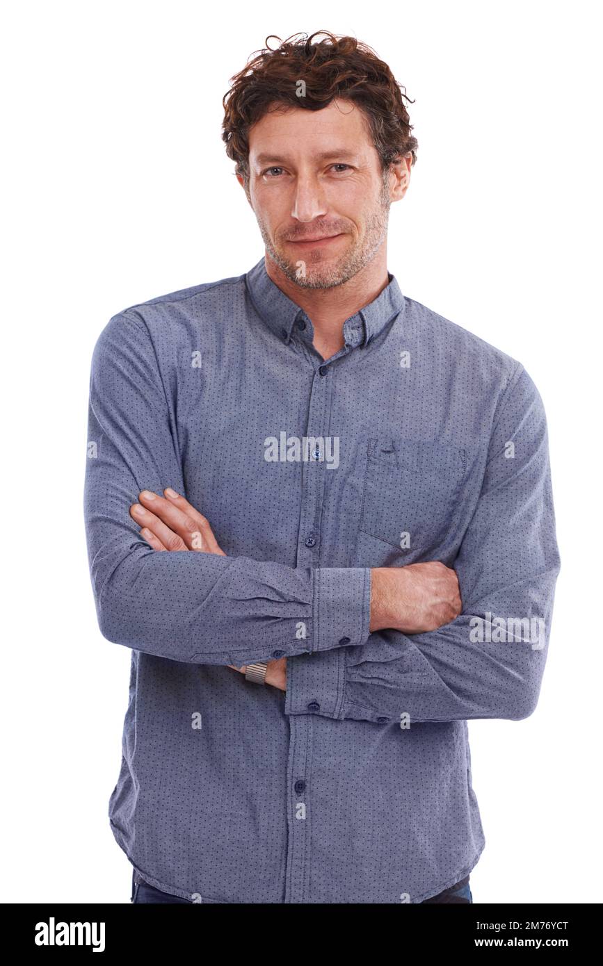 Confidence catches the ladies eyes. Studio portrait of a handsome young ...