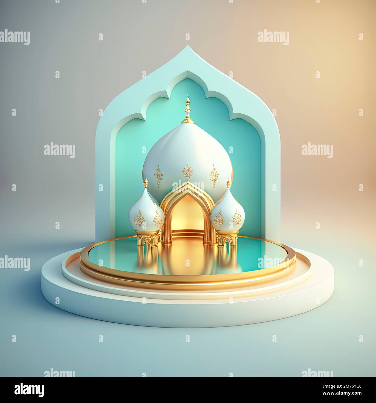 Islamic ramadan podium background of futuristic and modern 3d realistic ...