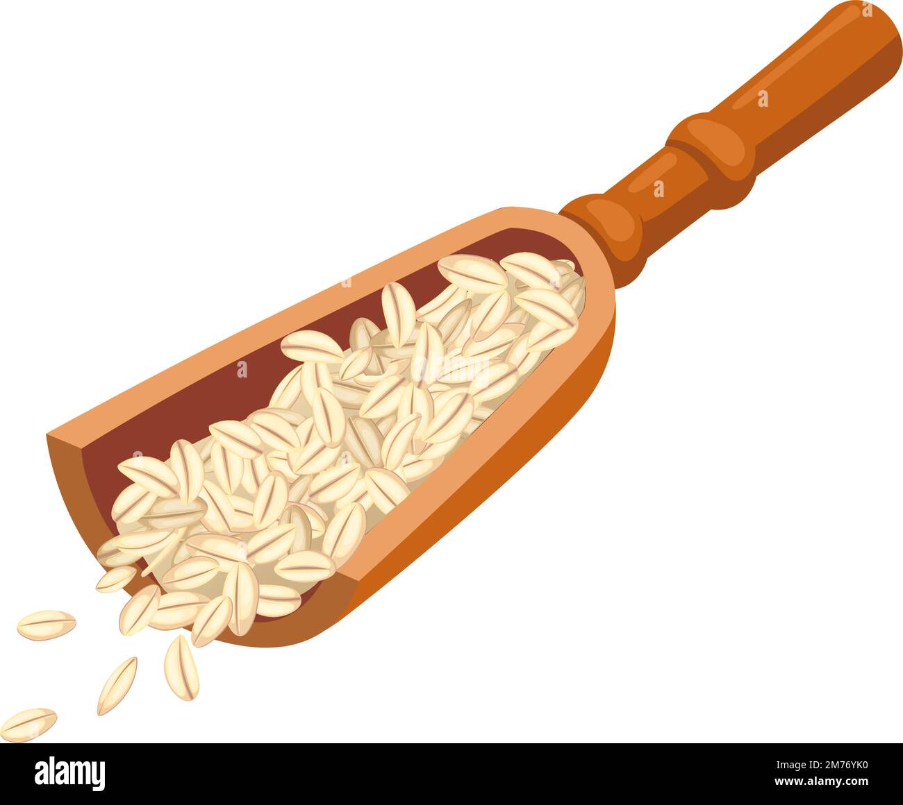oatmeal wooden spoon cartoon vector illustration Stock Vector Image ...