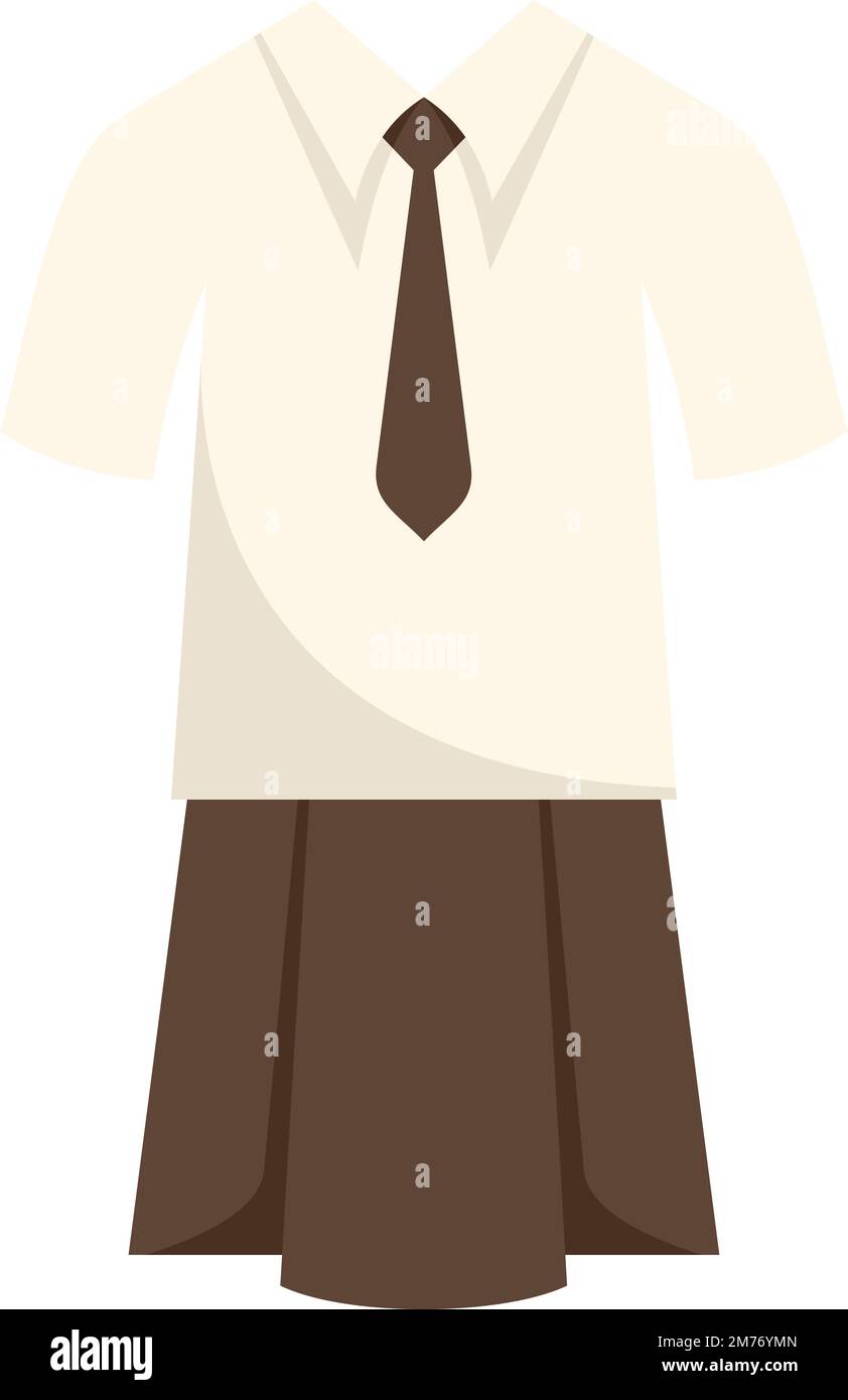 Female uniform icon flat vector. Suit dress. Student boy isolated Stock ...