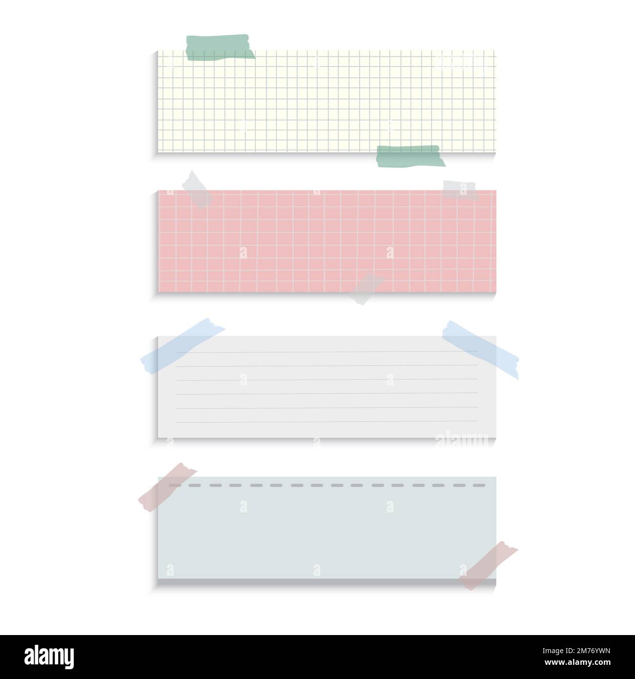 Rectangle reminder paper notes vector set Stock Vector Image & Art - Alamy