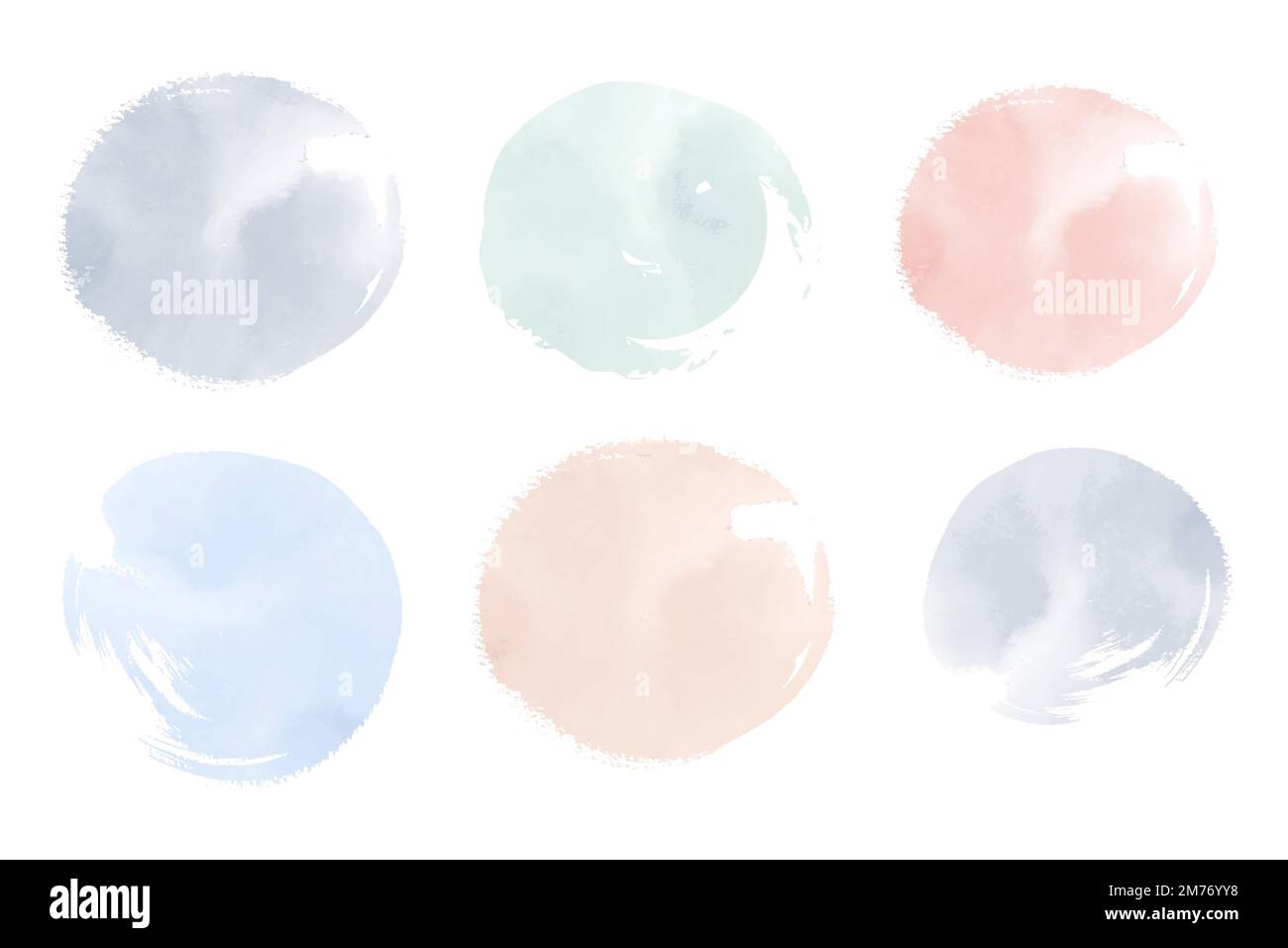 Round pastel watercolor elements vector Stock Vector Image & Art - Alamy
