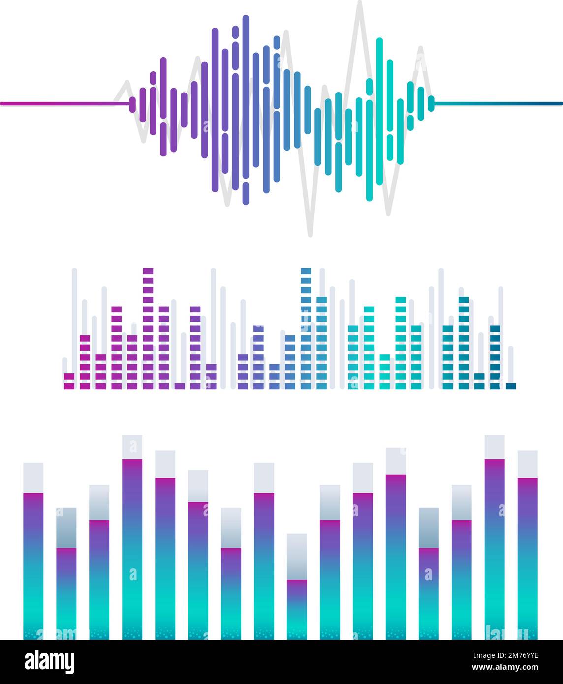 Sound wave equalizer vector design set Stock Vector Image & Art - Alamy