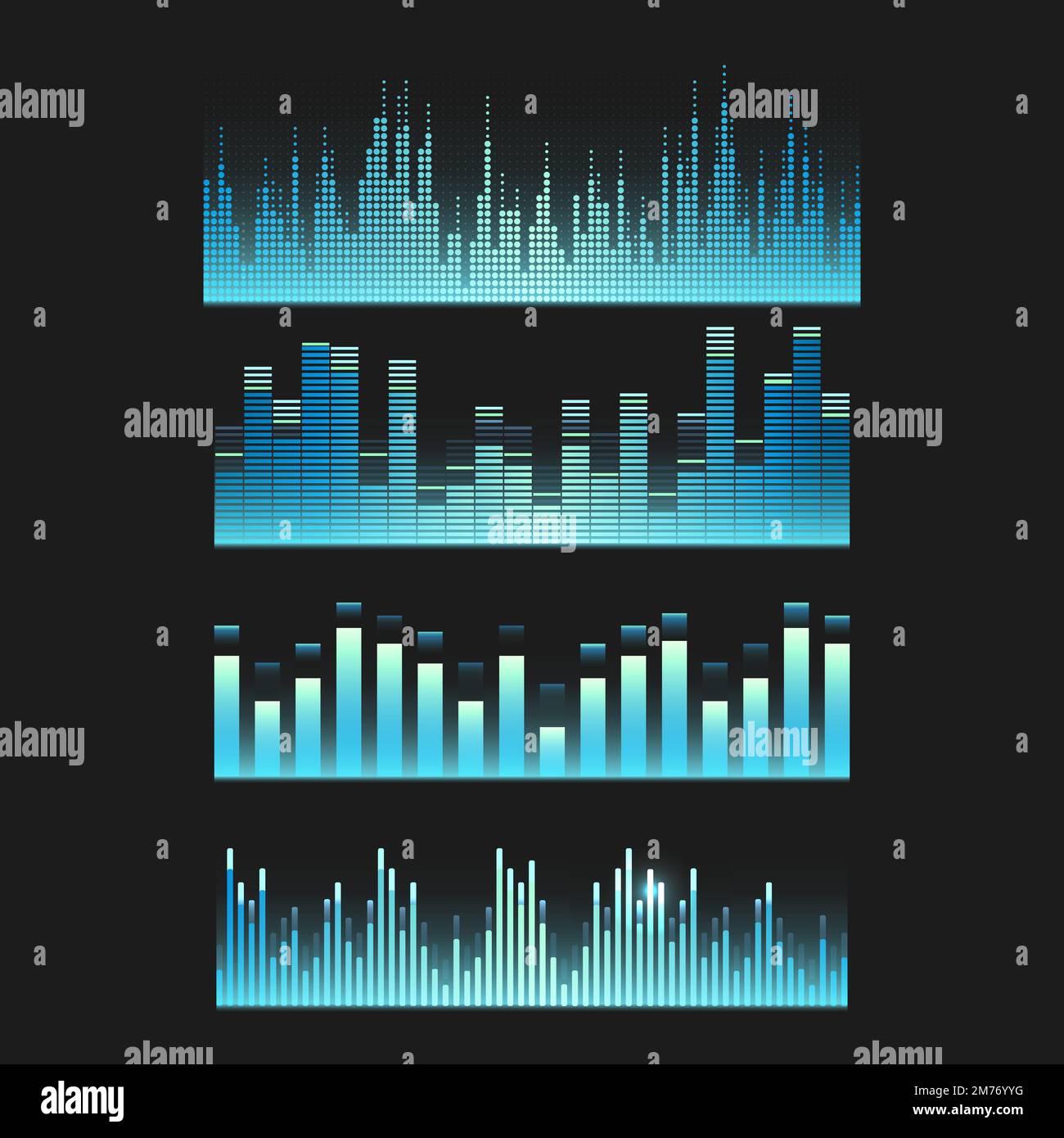 Sound wave equalizer vector design set Stock Vector Image & Art - Alamy