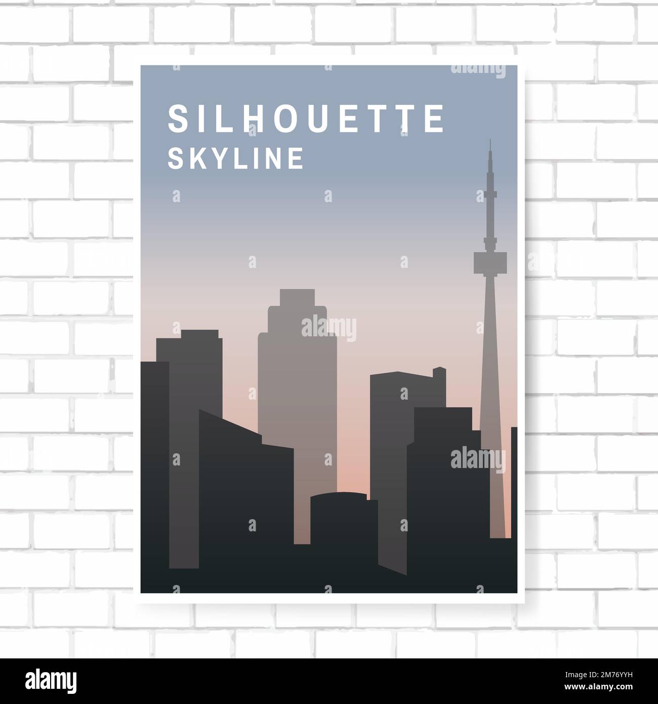Silhouette skyline poster template vector Stock Vector Image & Art - Alamy