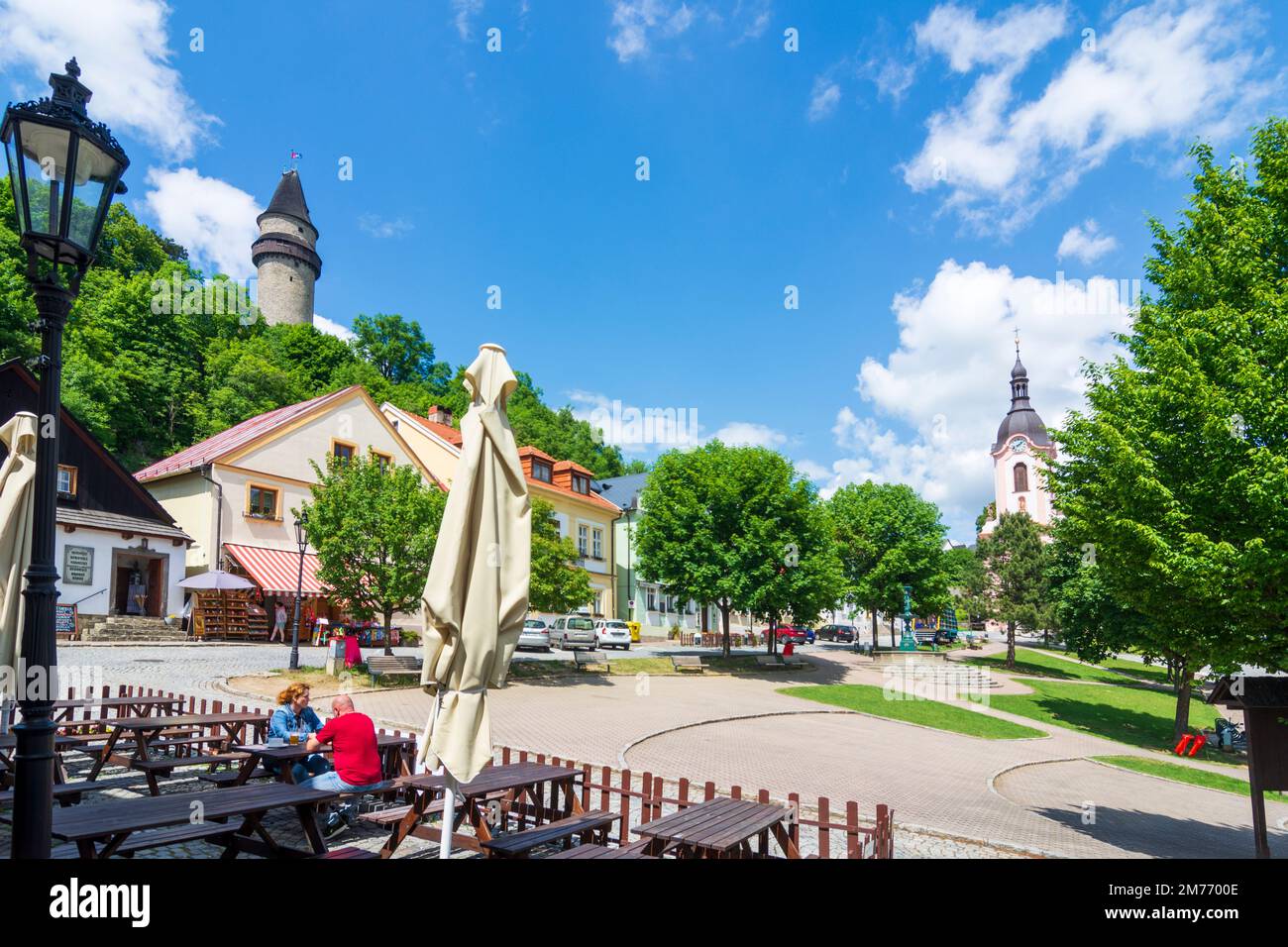 Stramberk (Stramberg): Town Square, tower Truba of Stramberk ...