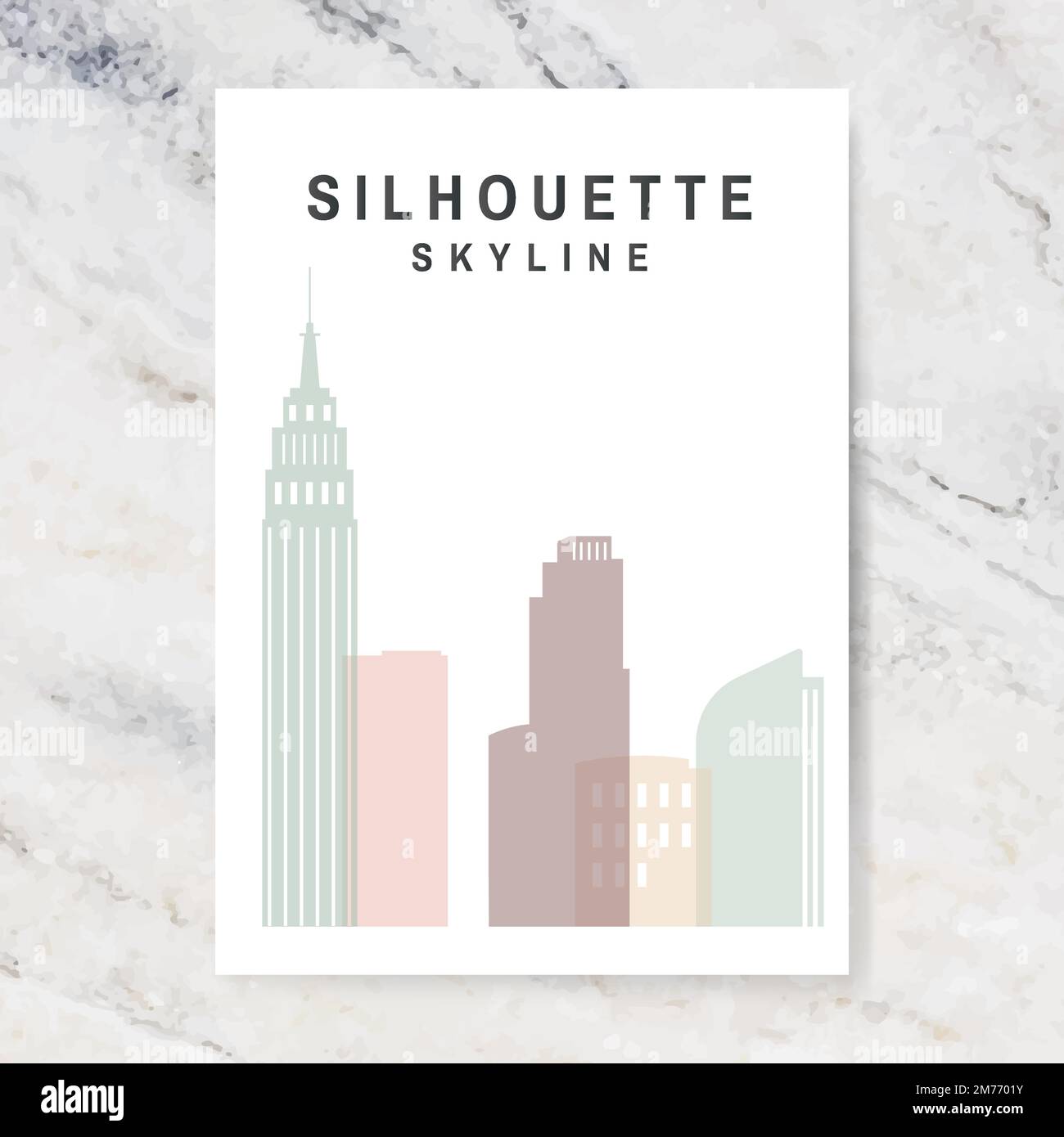 Silhouette skyline poster template vector Stock Vector Image & Art - Alamy