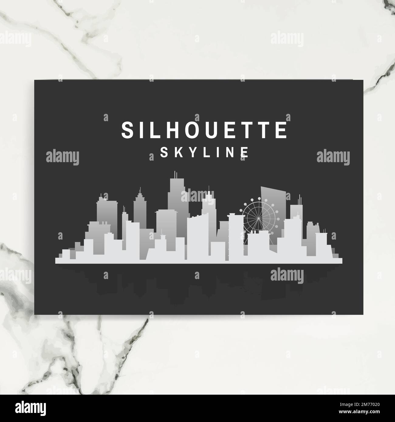 Silhouette skyline poster template vector Stock Vector Image & Art - Alamy