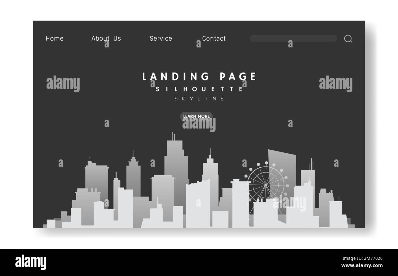 Silhouette cityscape website template vector Stock Vector Image & Art ...