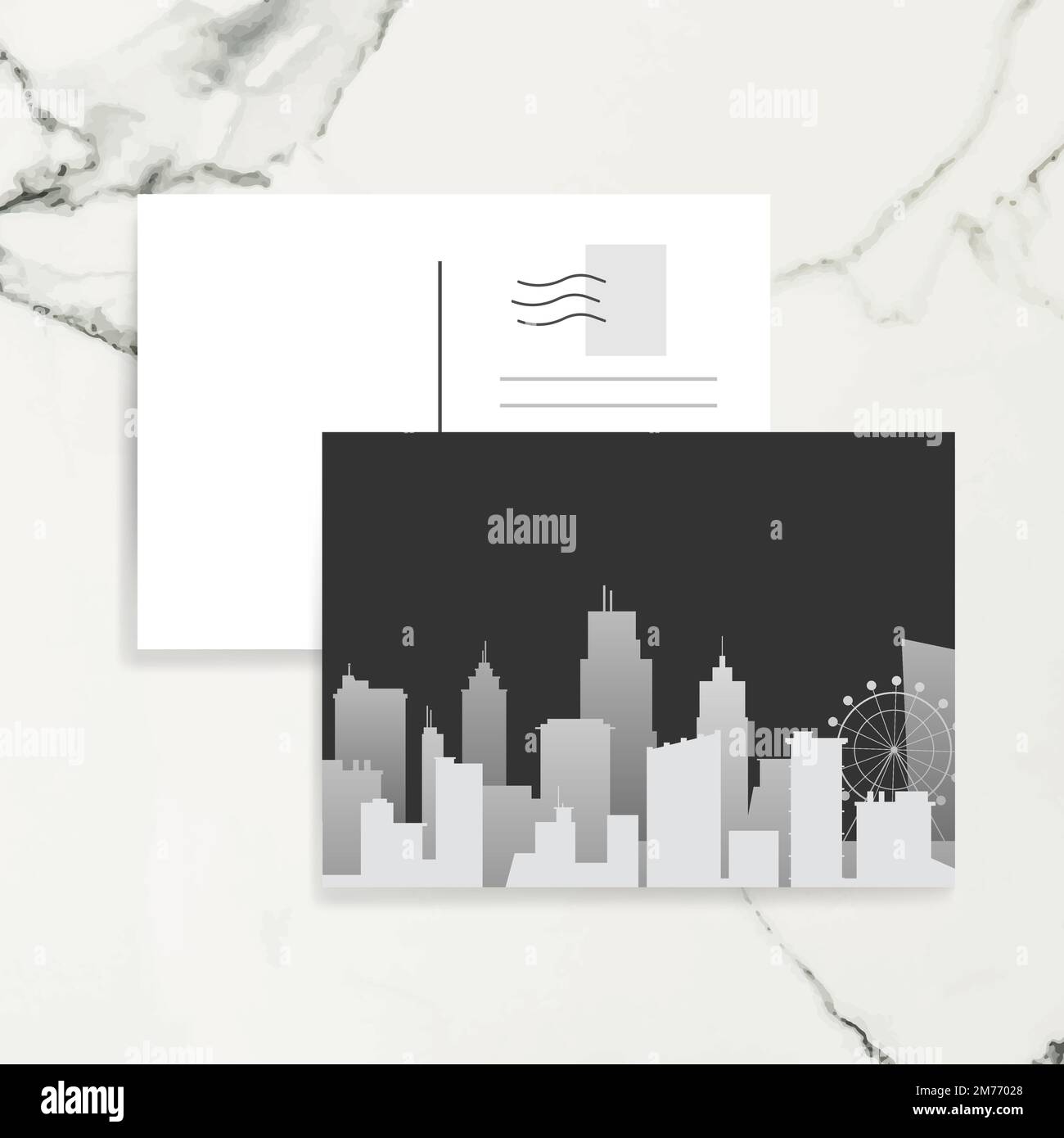 Postcard of the exterior view Stock Vector Images - Alamy