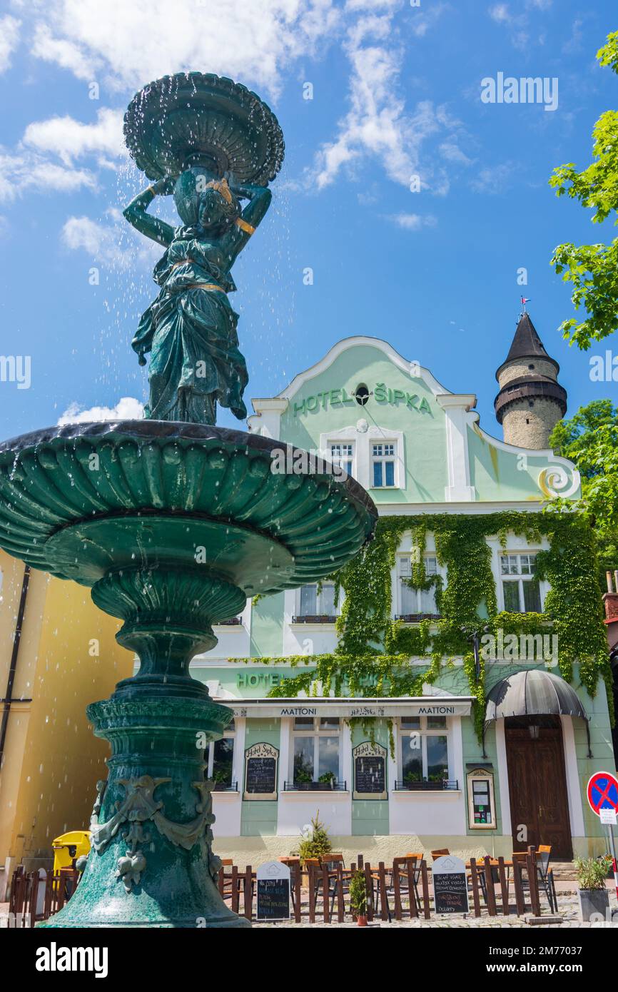 Stramberk (Stramberg): Hotel Sipka at Town Square, tower Truba of ...