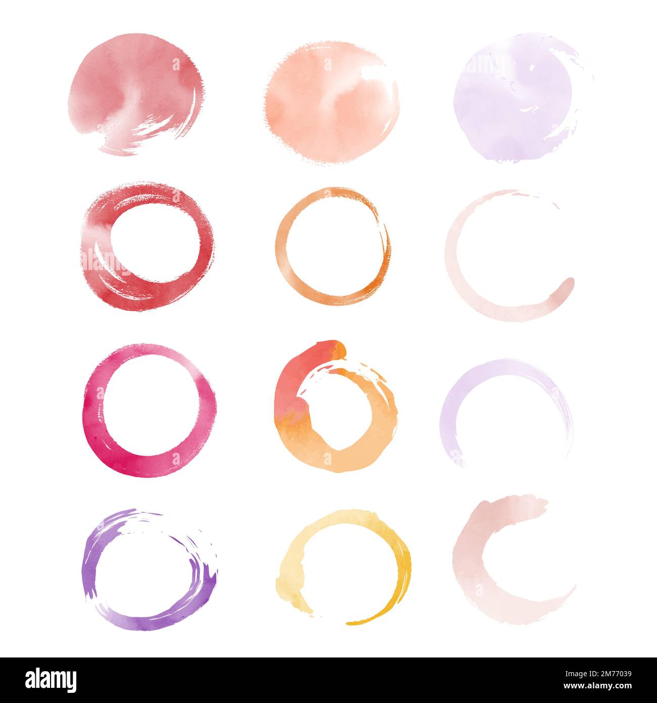 Round watercolor elements vector Stock Vector Image & Art - Alamy