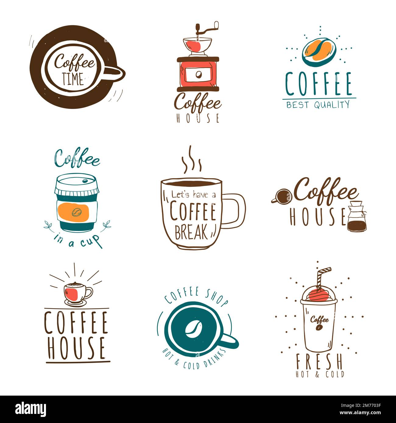 Set of coffee shop logos vector Stock Vector Image & Art - Alamy