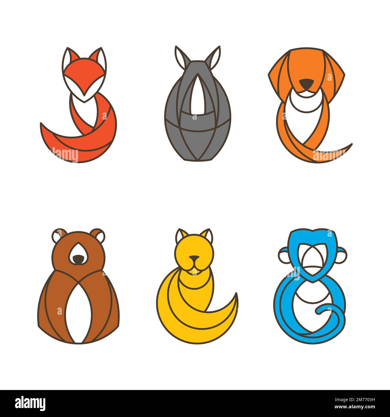 Set of colorful animal vectors Stock Vector Image & Art - Alamy