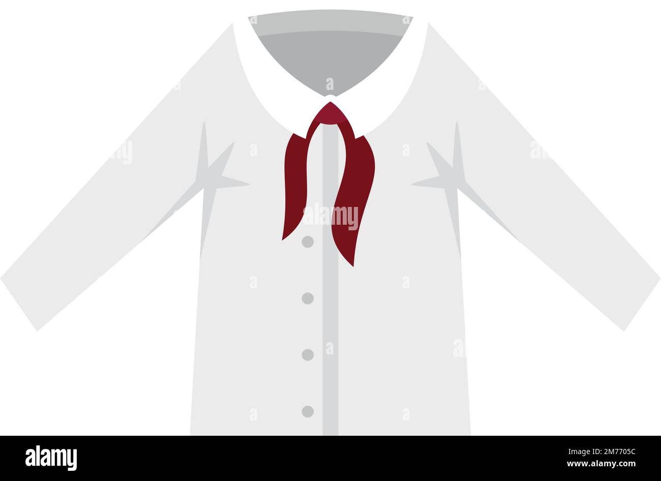 Ribbon shirt icon flat vector. Student suit. Child college isolated ...