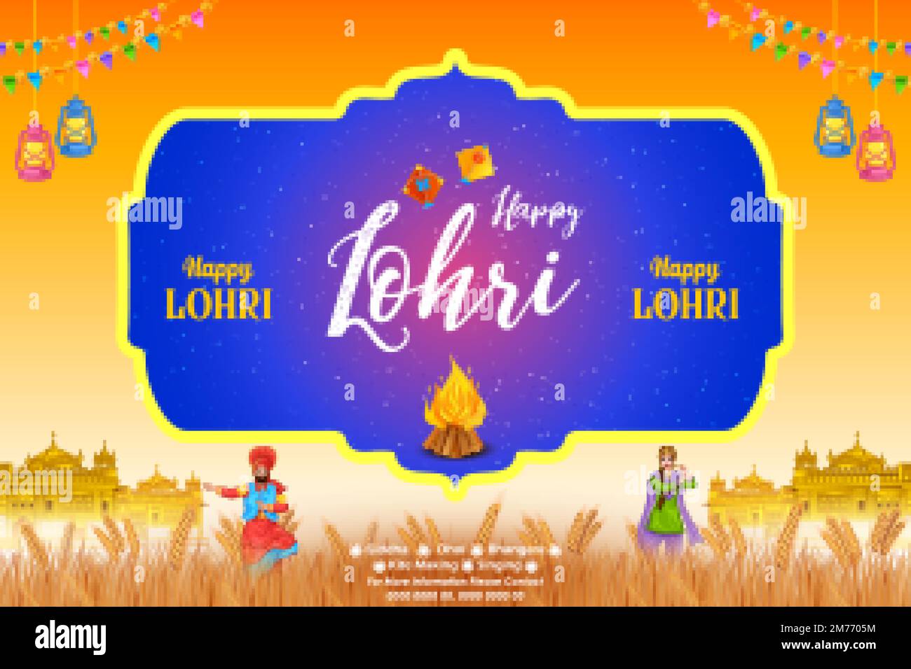 Happy lohri festive celebration Stock Vector Images - Alamy