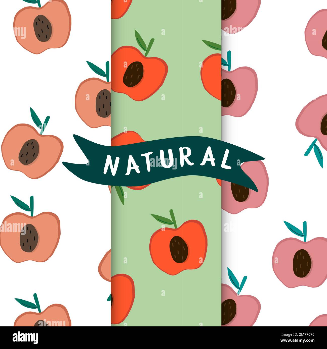 Green apple fruits half Stock Vector Images - Alamy