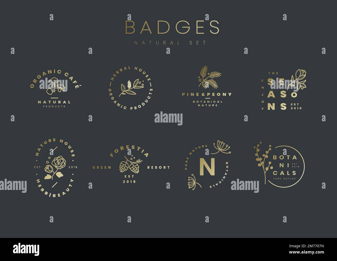 Set of botanical logo design vectors Stock Vector Image & Art - Alamy