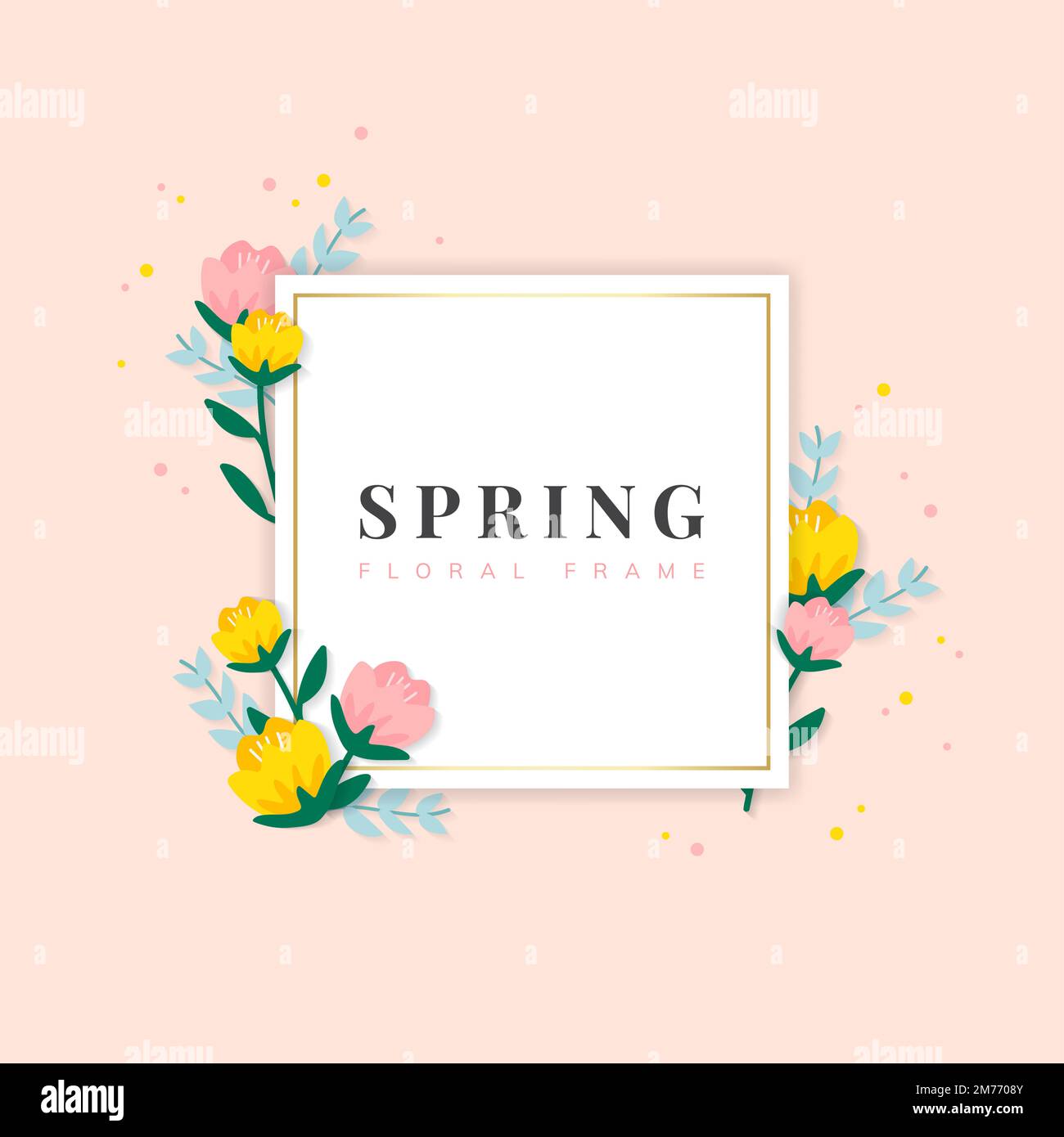 Spring floral frame design vector Stock Vector Image & Art - Alamy