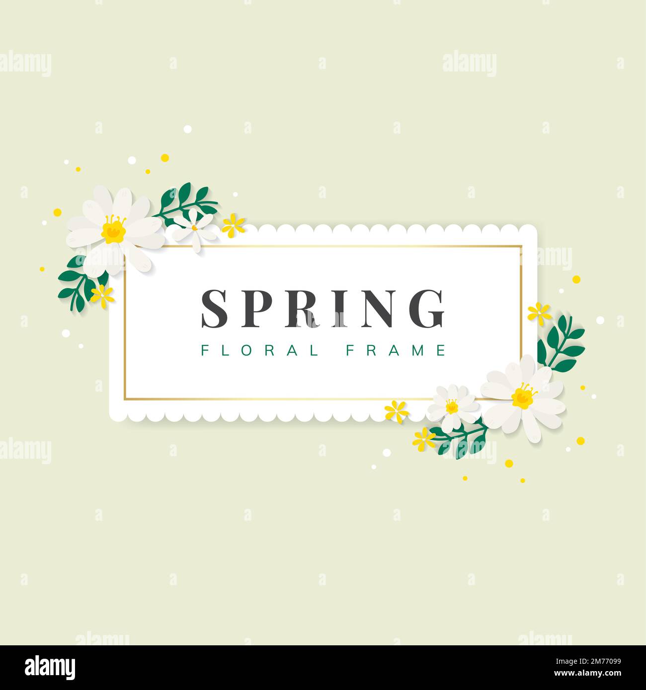 Spring floral frame design vector Stock Vector Image & Art - Alamy