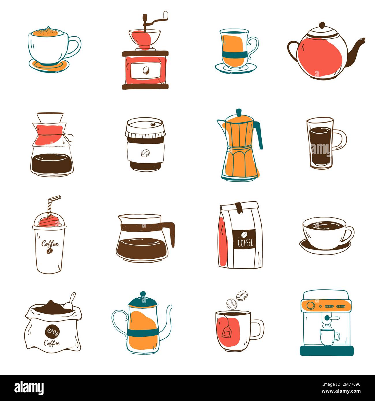 Red coffee machine icon Stock Vector Images - Alamy