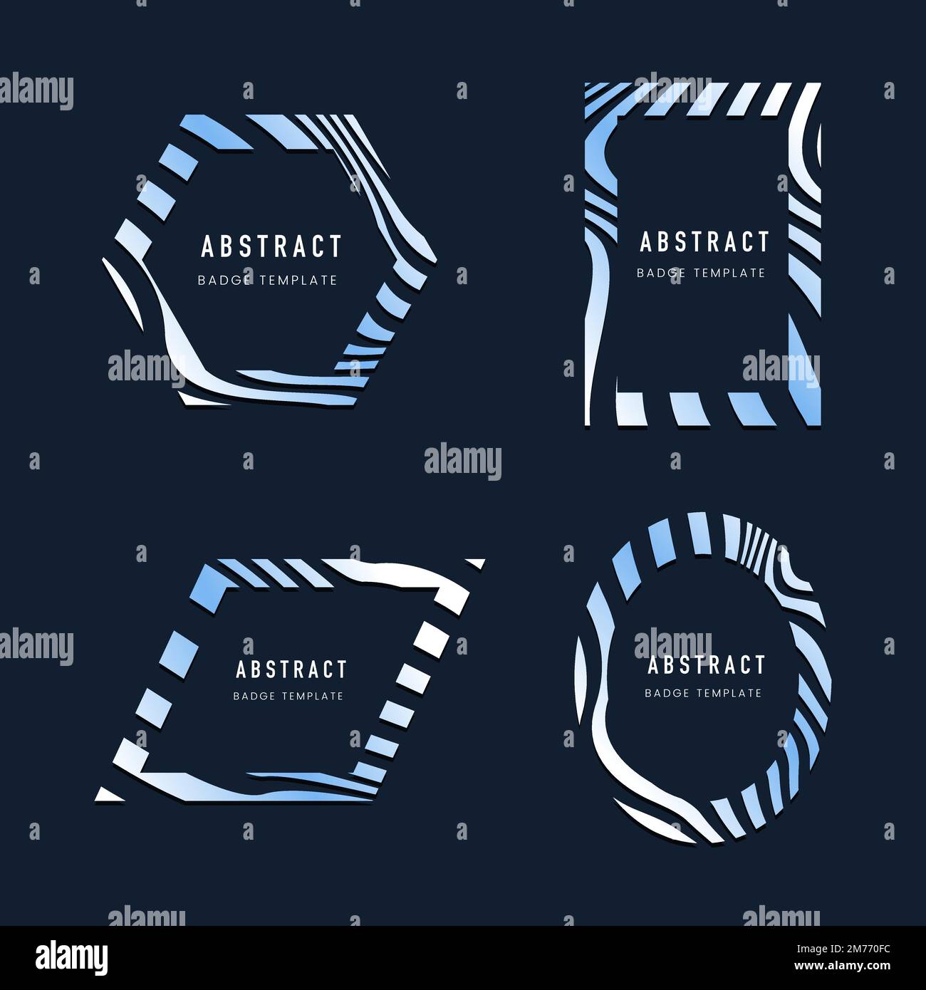 Set of blue abstract badge template vectors Stock Vector Image & Art ...
