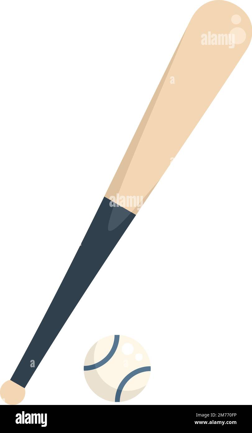 Baseball ball icon flat vector. School sport. Fun equipment isolated ...