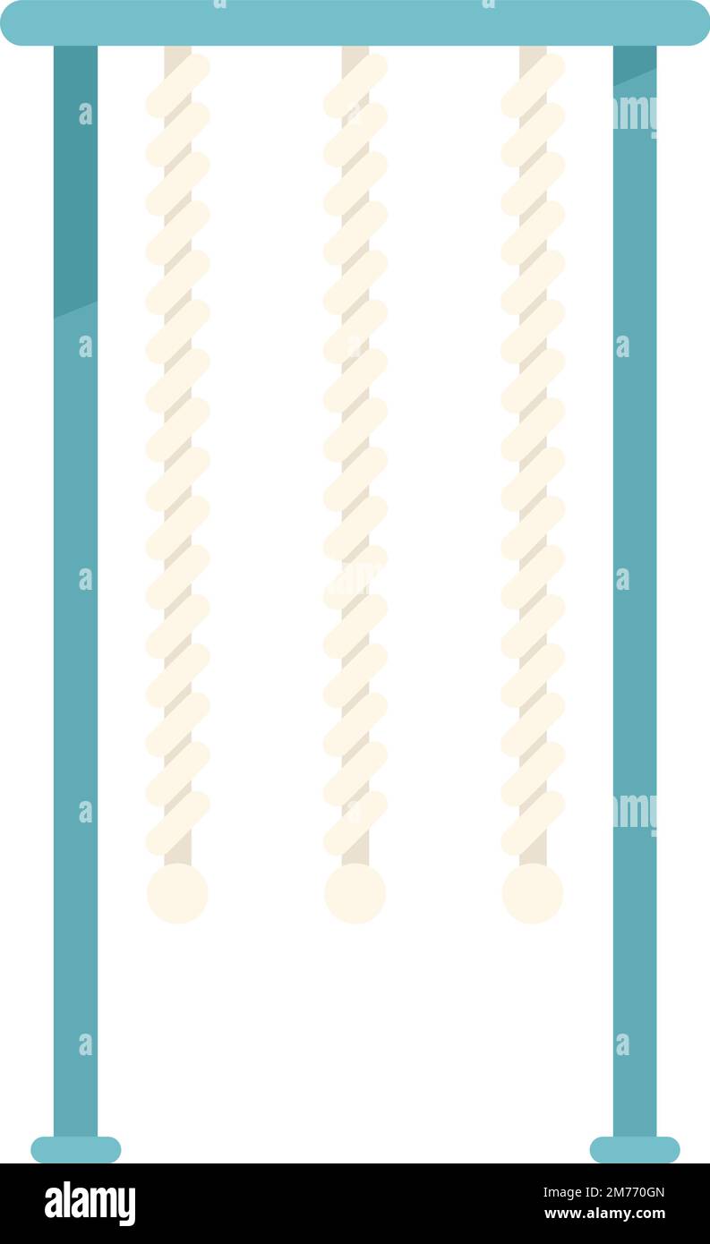 Gym wall rope icon flat vector. School sport. Room equipment isolated ...