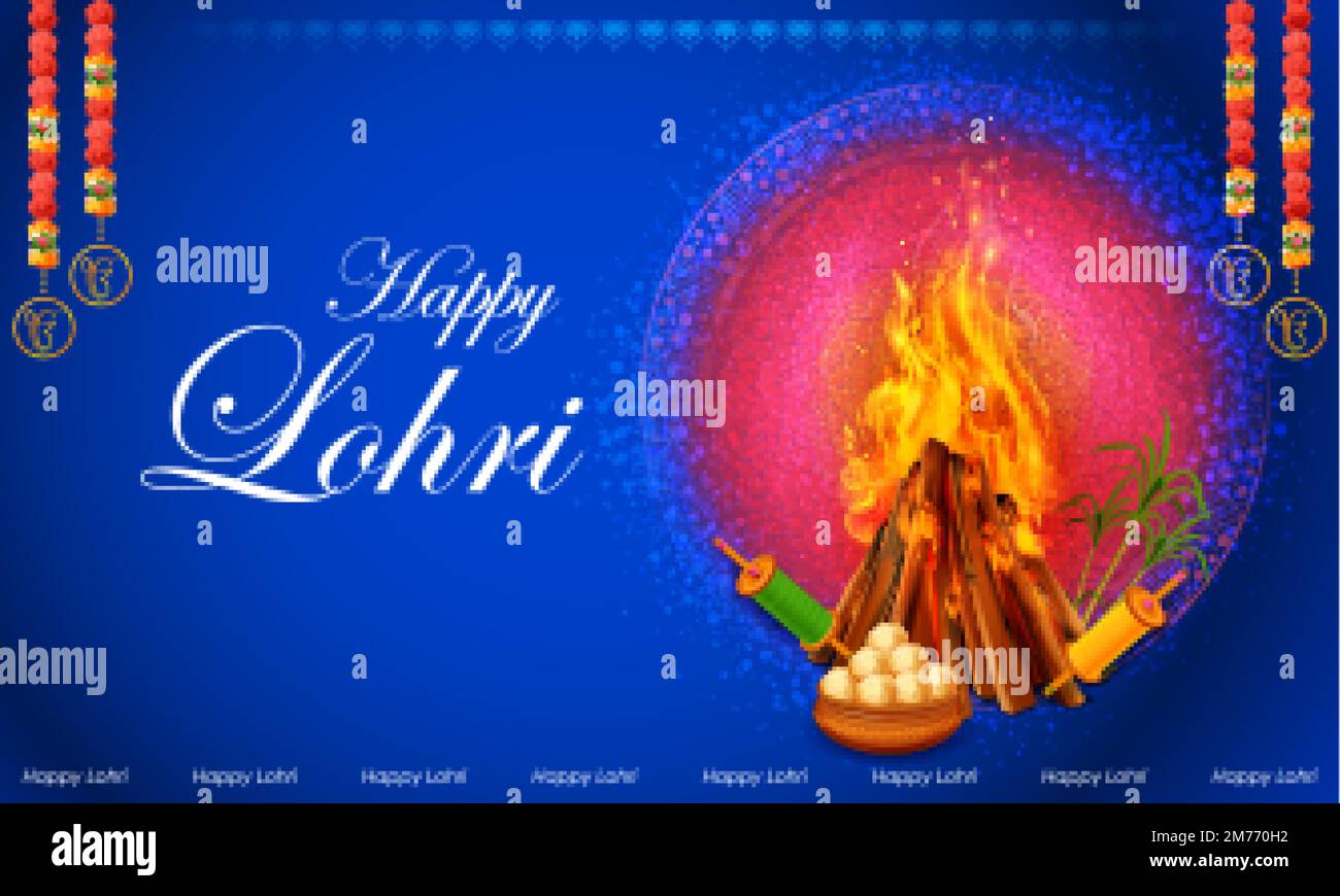 Happy lohri festive celebration Stock Vector Images - Alamy