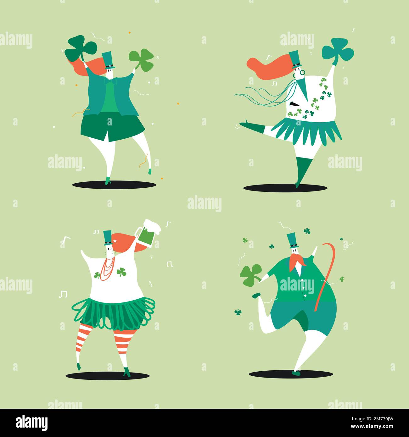 St. Patrick's Day celebration set layout vector Stock Vector Image ...
