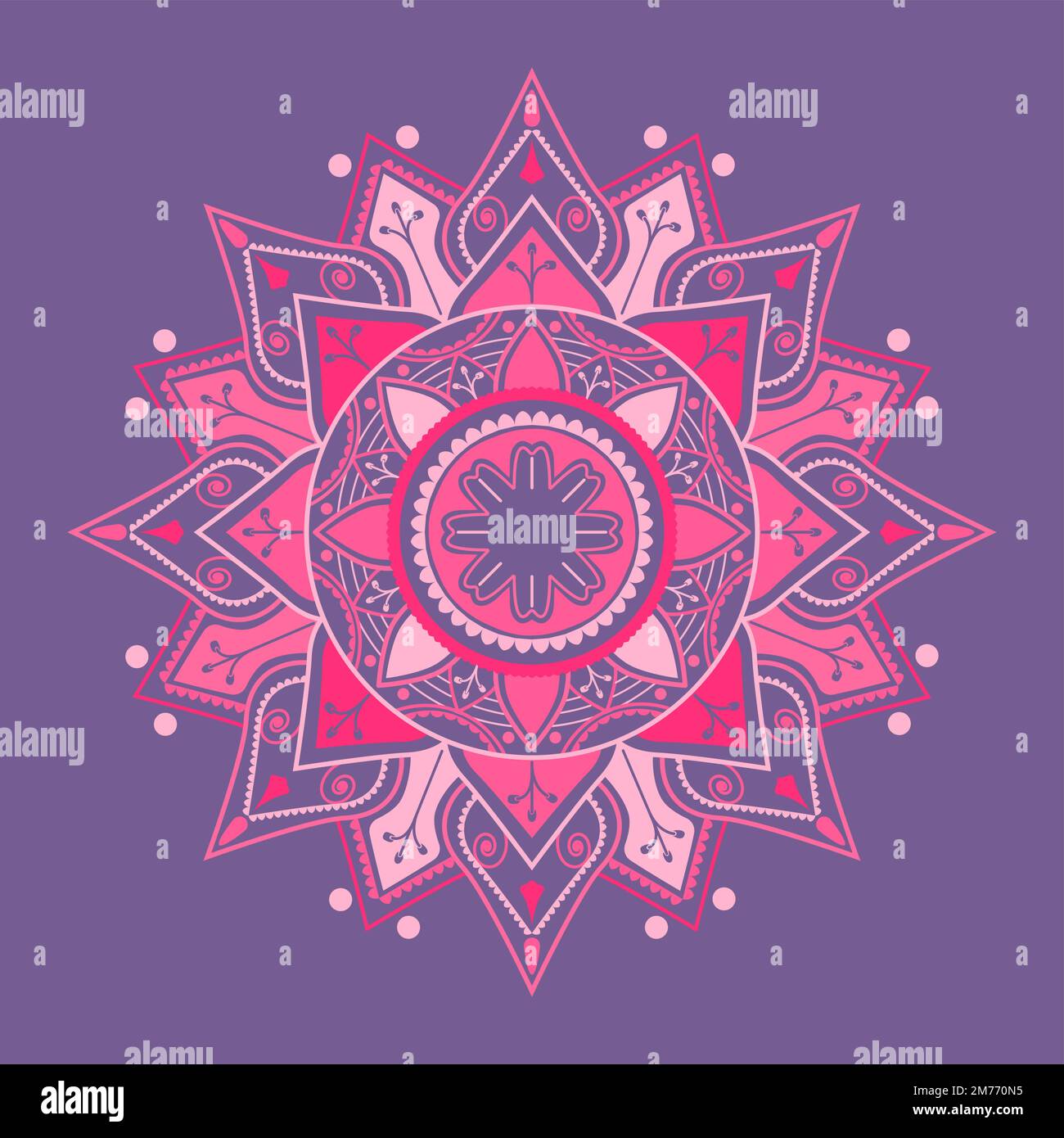 Pink mandala pattern on purple background Stock Vector Image & Art - Alamy