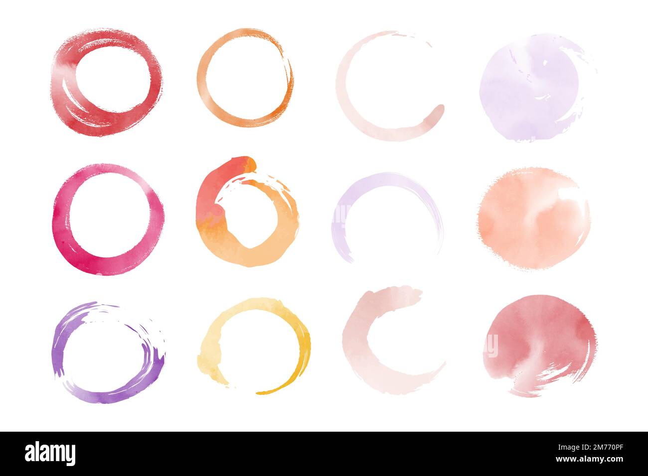 Round watercolor elements vector Stock Vector Image & Art - Alamy