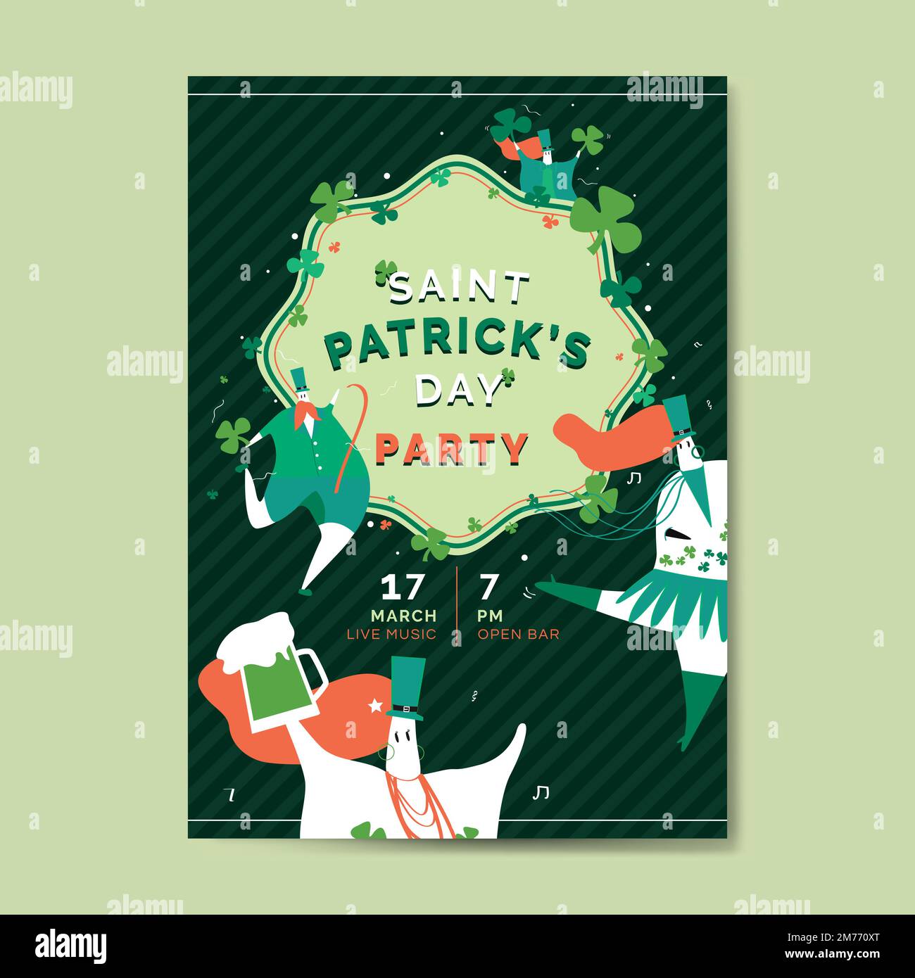 St. Patrick's Day celebration set layout vector Stock Vector Image ...