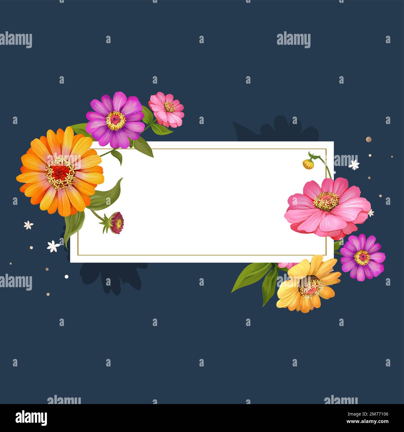 Blank floral frame design vector Stock Vector Image & Art - Alamy